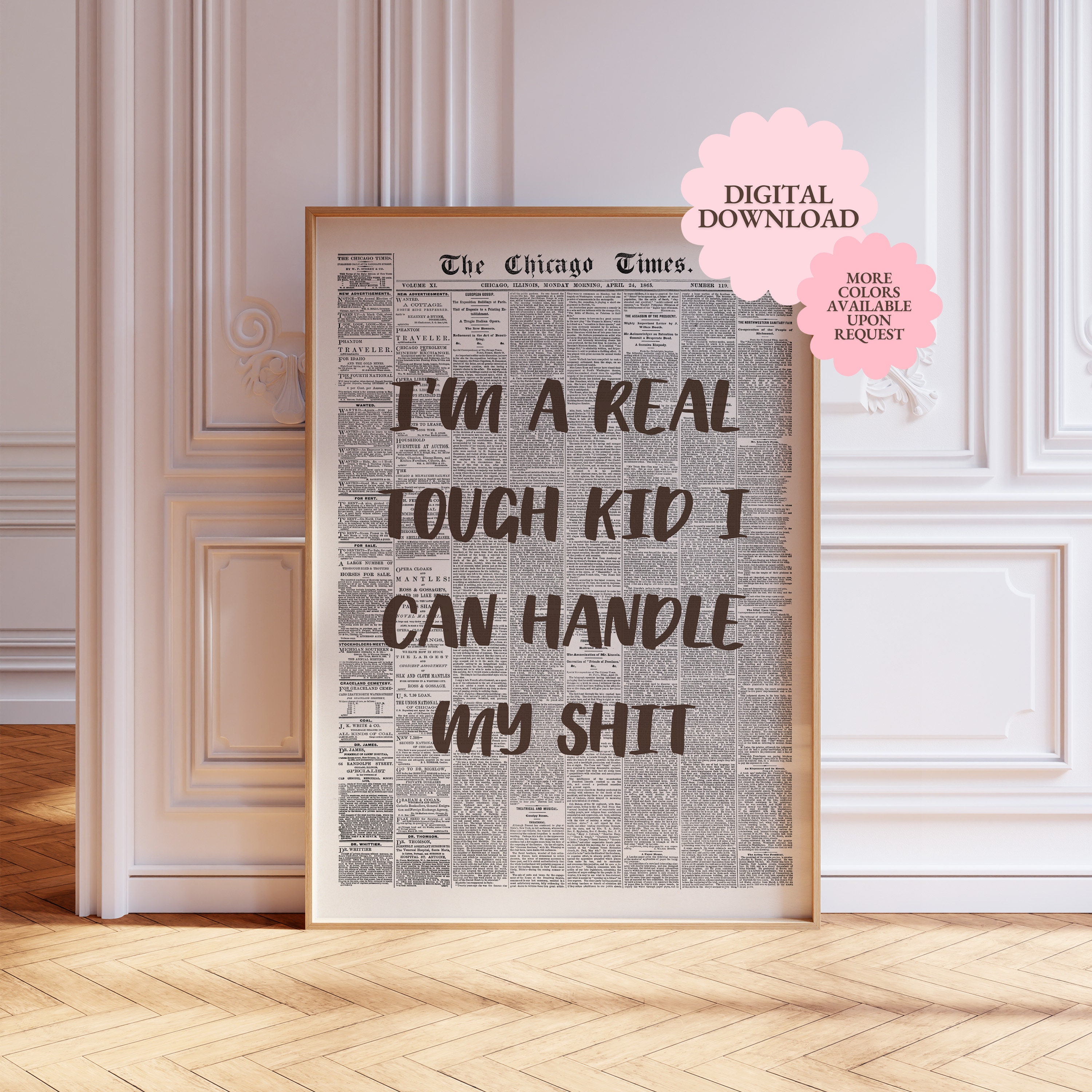 I'm A Real Tough Kid I Can Handle My Shit Print Taylor Poster, the ...