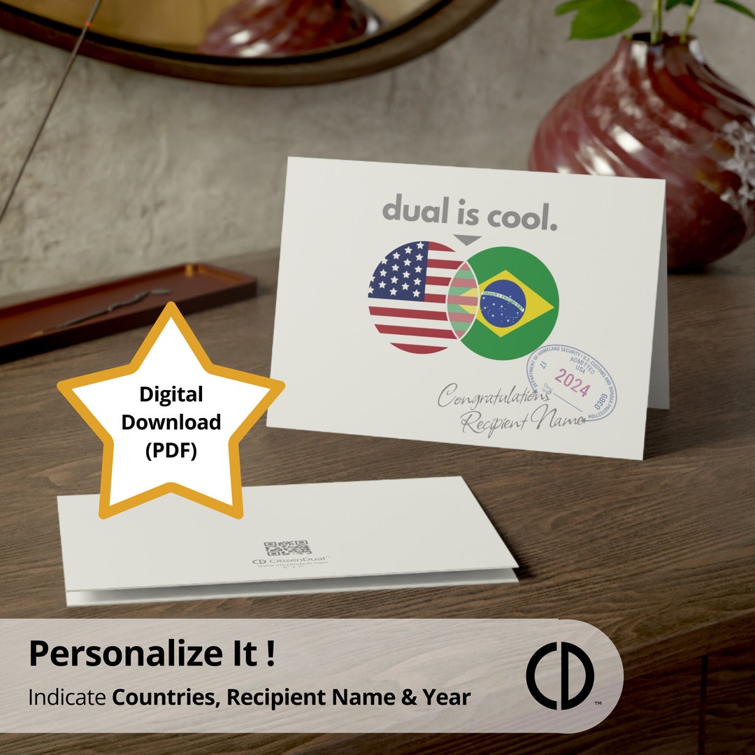 Digital Download Printable Greeting Card, Venn, Dual Citizenship, New ...