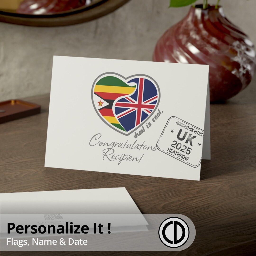 New Citizenship Greeting Card, Digital Download Printable Card, Dual is ...