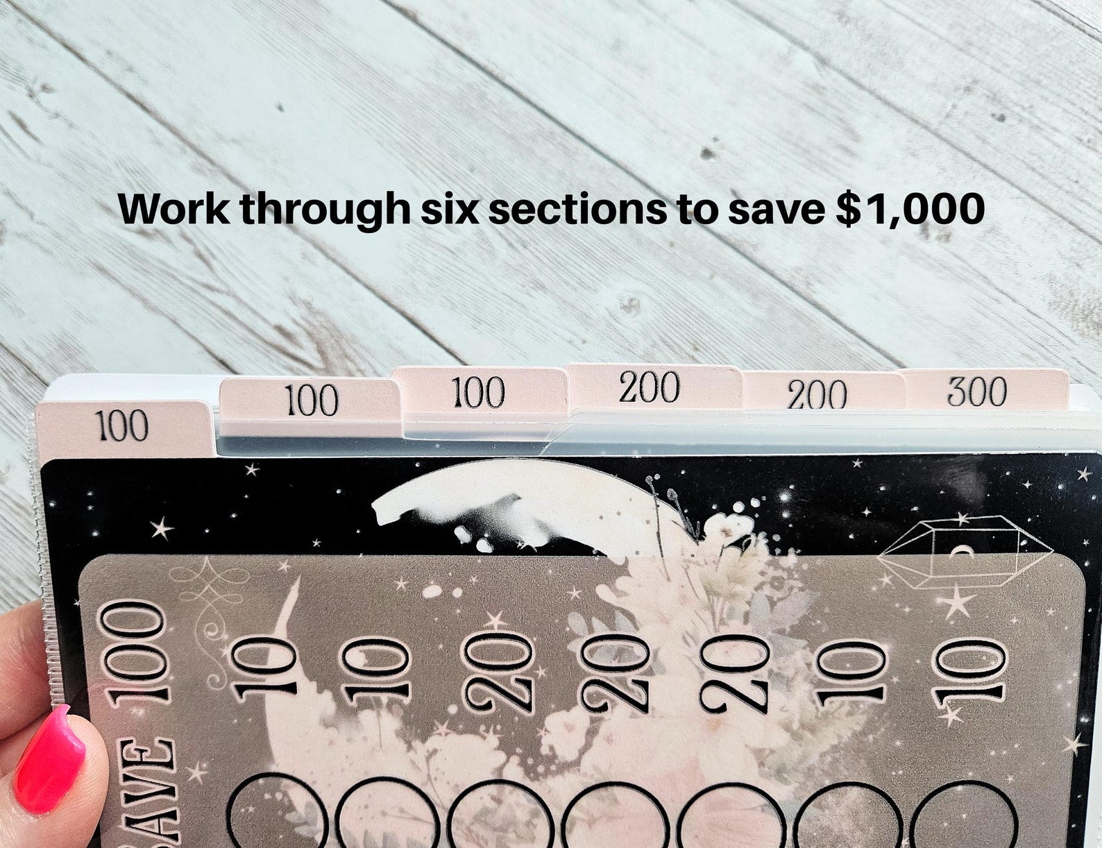 Celestial 1K Savings Challenge, A6 Budgeting Book Binder Stickers ...