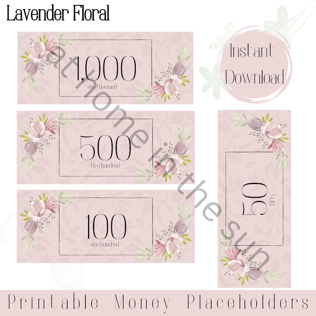 Printable Money Placeholders, Prop Money 1K Slips, 1,000 500 100 50 ...