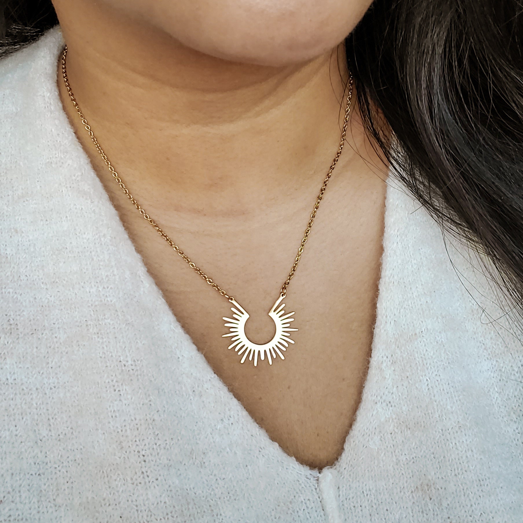 Sunshine Gold Plated Necklace, Sunshine Pendant, 18k Gold Plated ...