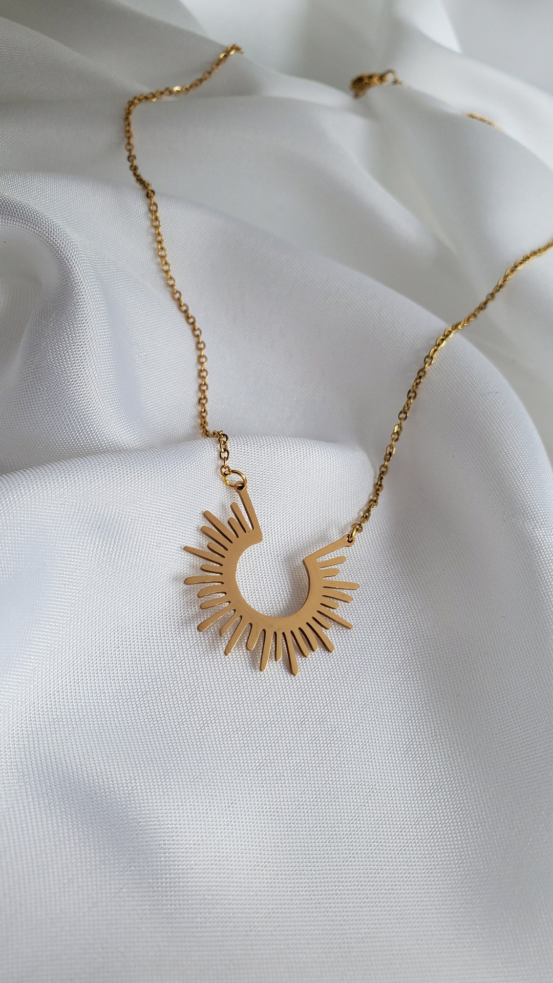 Sunshine Gold Plated Necklace, Sunshine Pendant, 18k Gold Plated ...