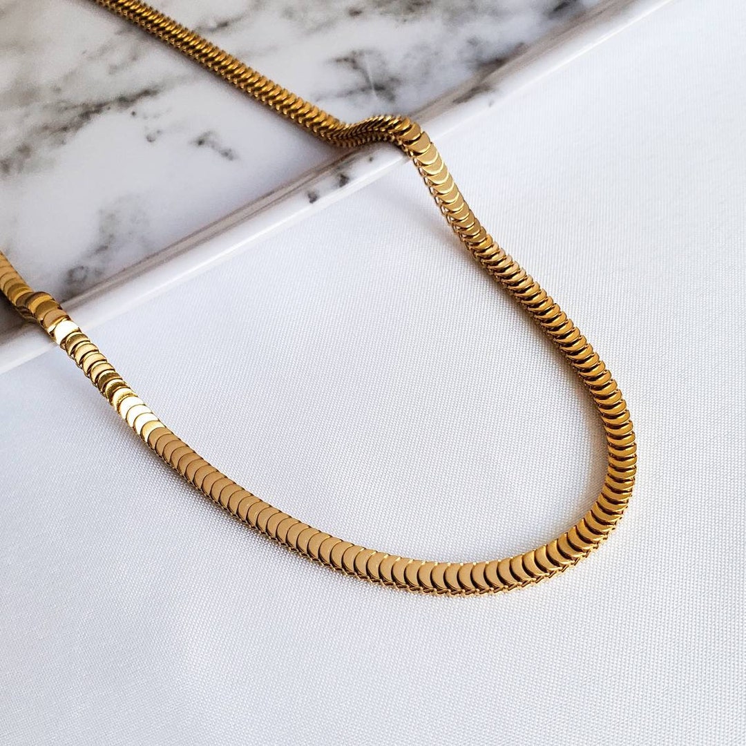 Gold Centipede Chain Necklace, 18k Gold Plated Stainless Steel ...