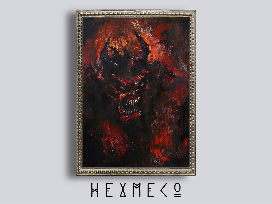 Halloween Demon, Printable Wall Art - Dark Acidemia, Gothic Prints ...