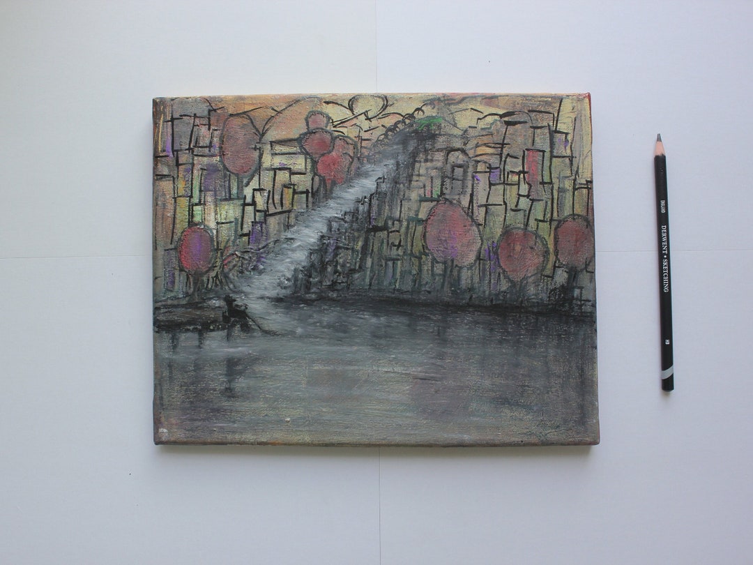 Steampunk Mural: Abstract City Skyscrapers With Anglers Coffee Charcoal ...
