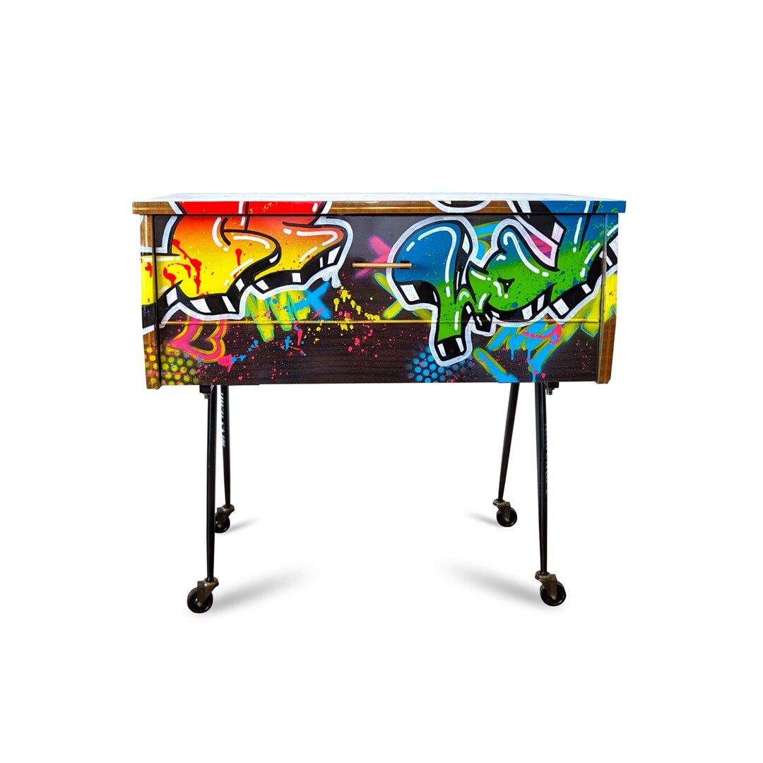 Vintage Colorful Graffiti Chest of Drawers - Etsy