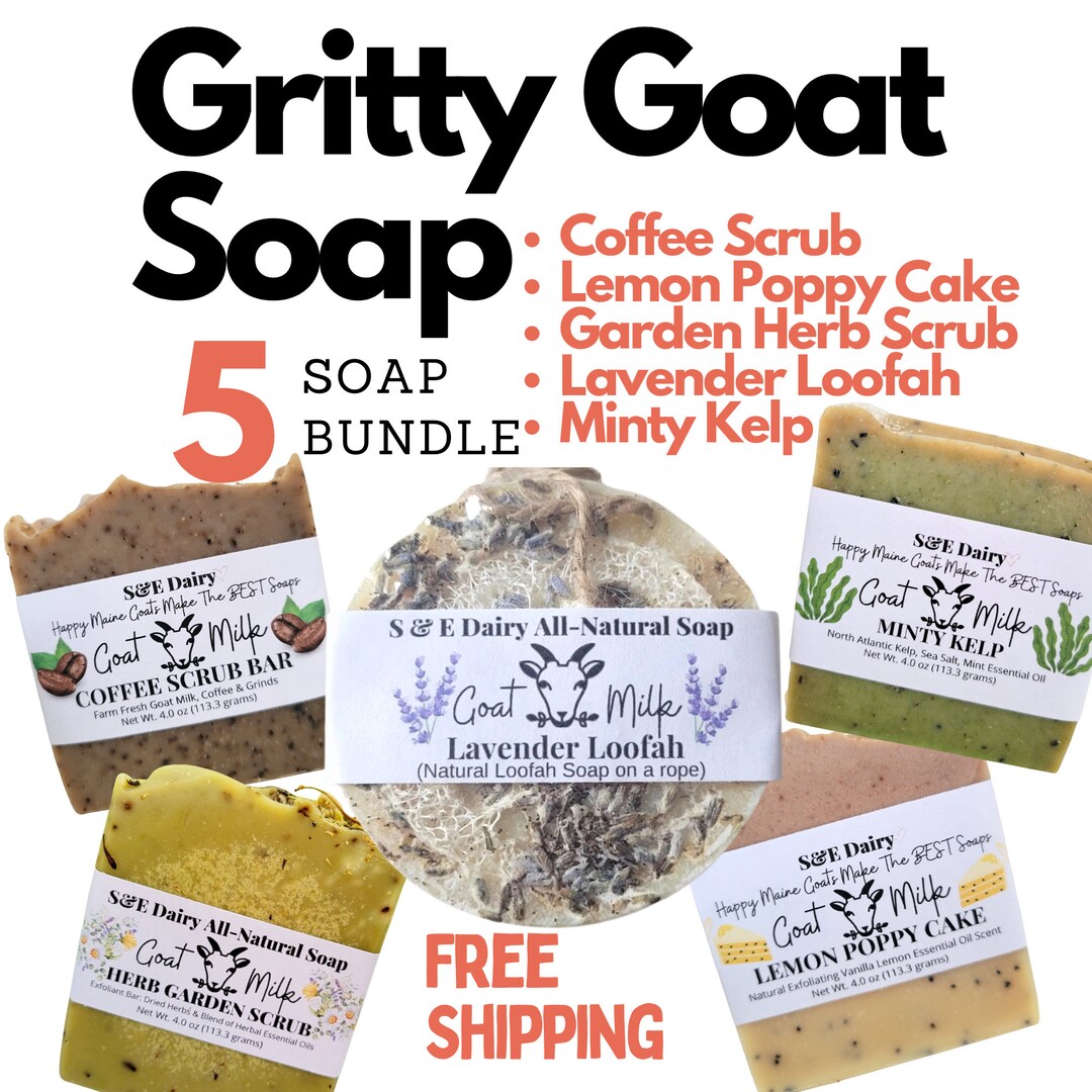 Gritty Goat Soap 5 Bar Bundle Homemade Organic Cold Process ...