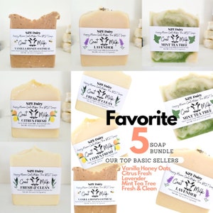 Goat Milk Best Seller 5 Soap Bar Bundle | Homemade Organic Cold Process ...