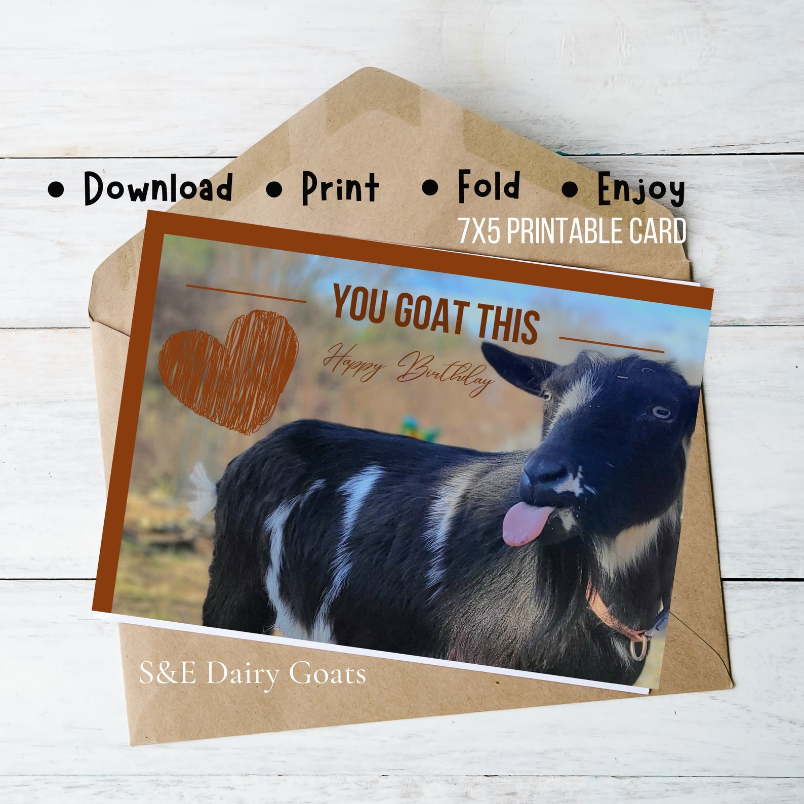 Goat Birthday Card, Gifts With Goats, Printable Goat Birthday Card ...