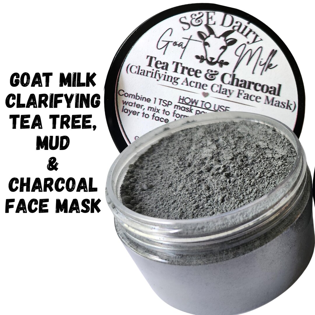 Organic Charcoal Goat Milk Face Mask: Tea Tree & Deep Sea Mud - Etsy