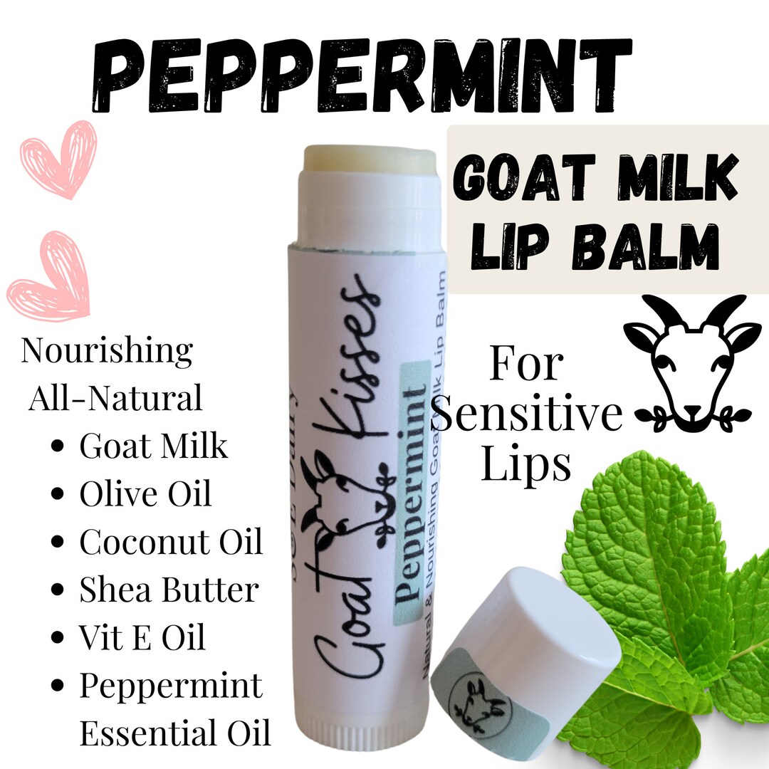 Peppermint Milk Lip Balm, Lip Butter, Shea Butter Lip Balm, Natural ...