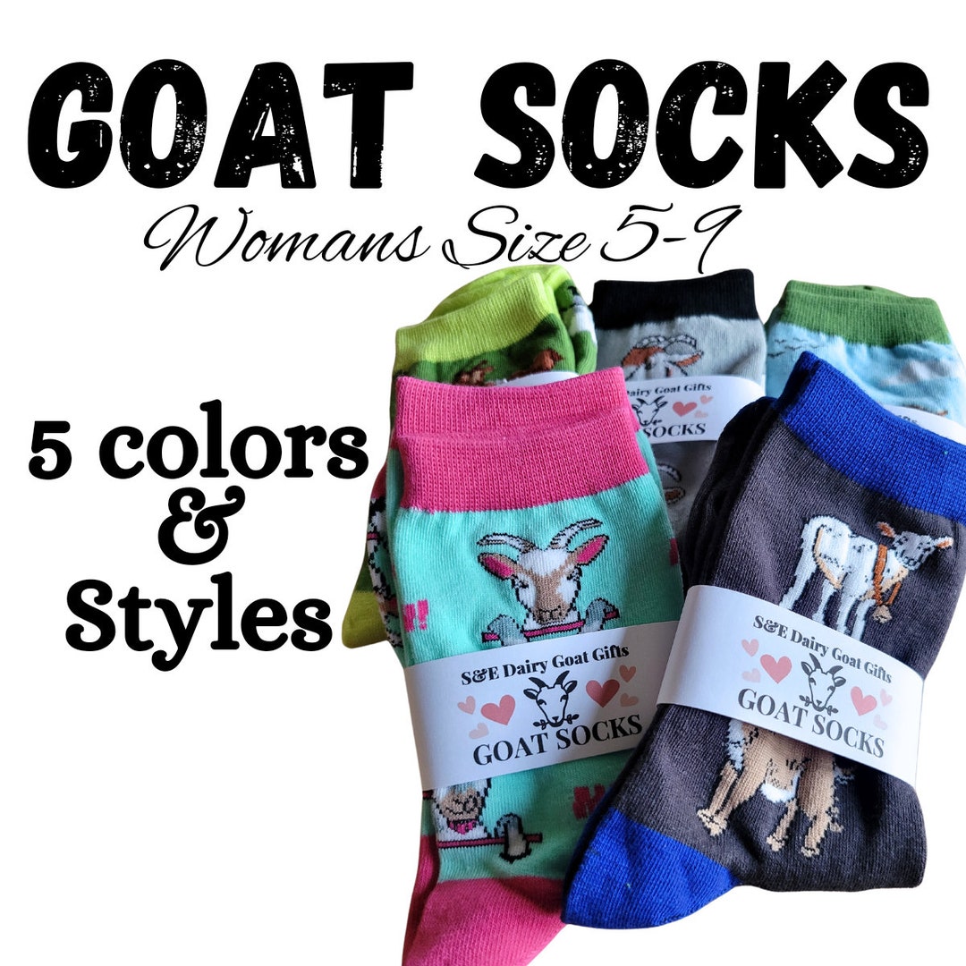 Cute Goat Socks for Women Size 5-9 Assorted Colors and Fun Styles. Goat ...