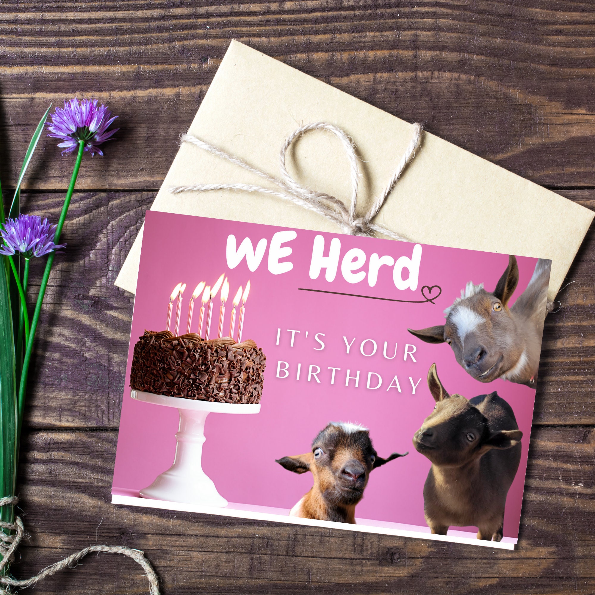 Goat Birthday Card Gifts With Goats Printable Goat Birthday - Etsy