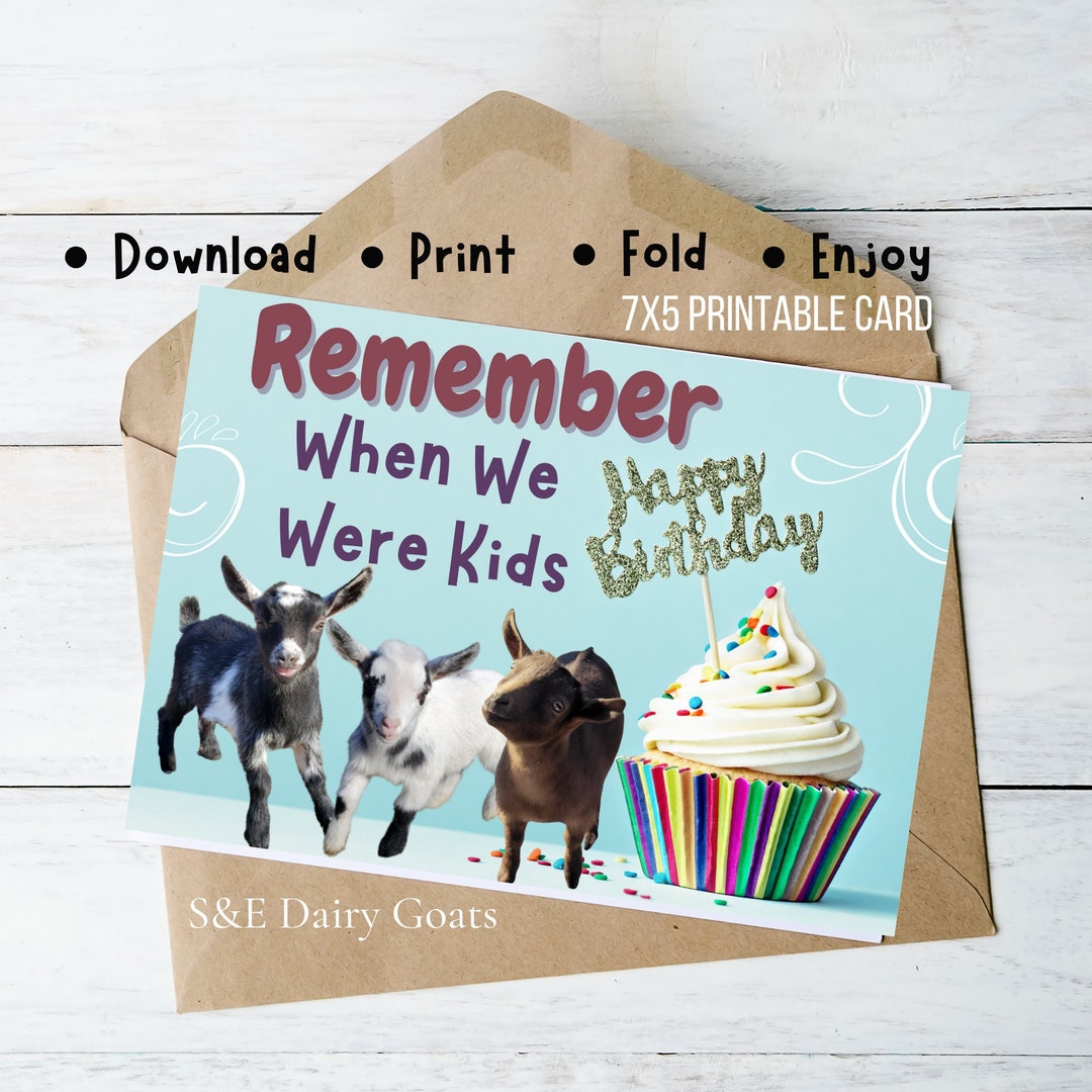 Goat Birthday Card, Gifts With Goats, Printable Goat Birthday Card ...