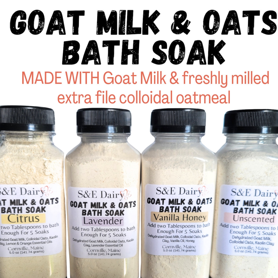 NATURAL Goat Milk Oatmeal Bath Soak for Sensitive Skin | Moisturizing ...