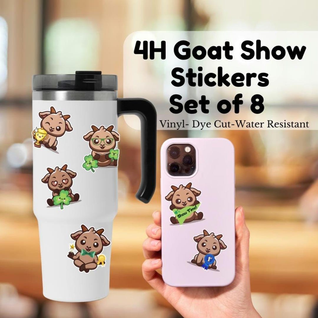 4H Show Goat Sticker Pack of 8, Water Bottle Labels,laptop Stickers ...