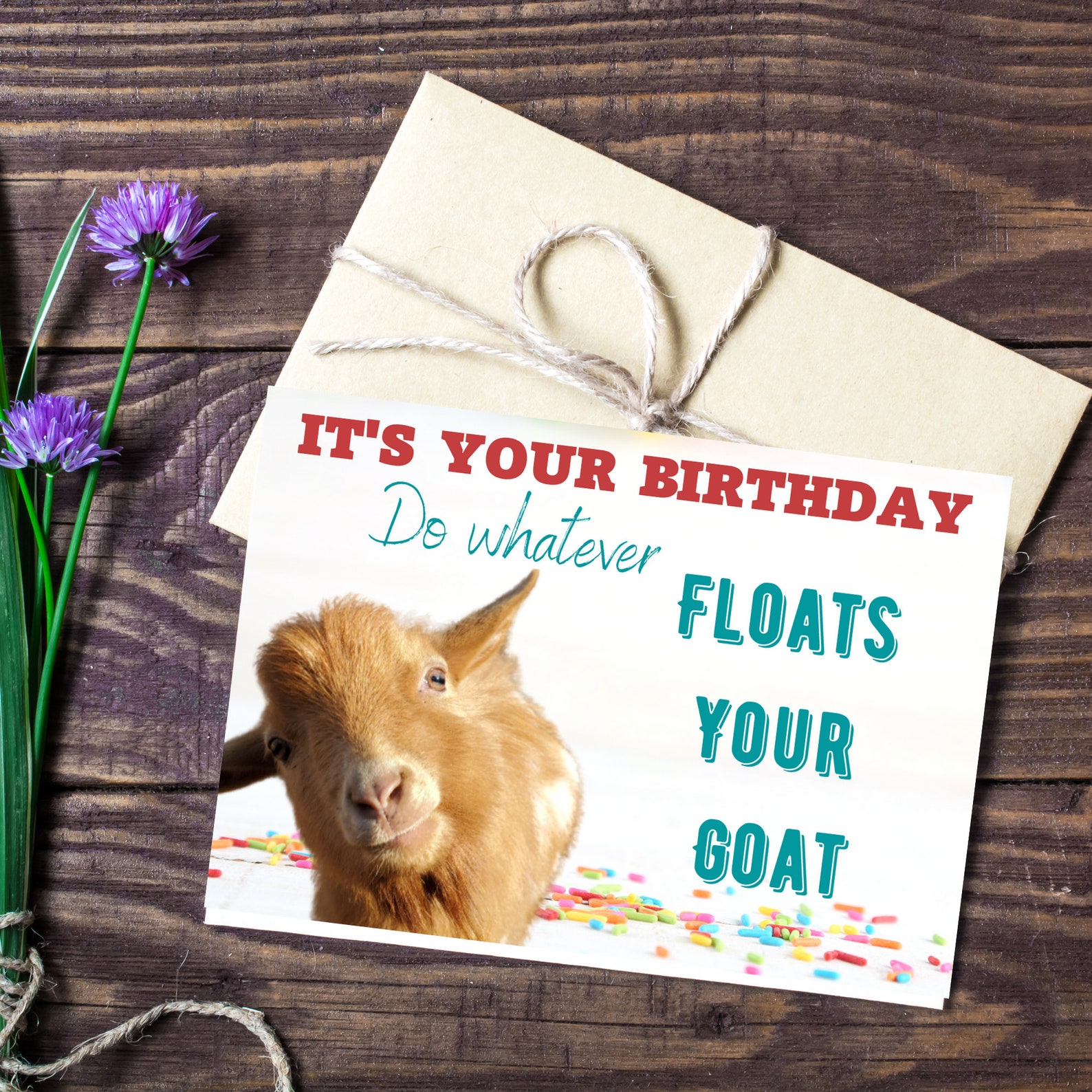 Goat Birthday Card, Gifts With Goats, Printable Goat Birthday Card ...