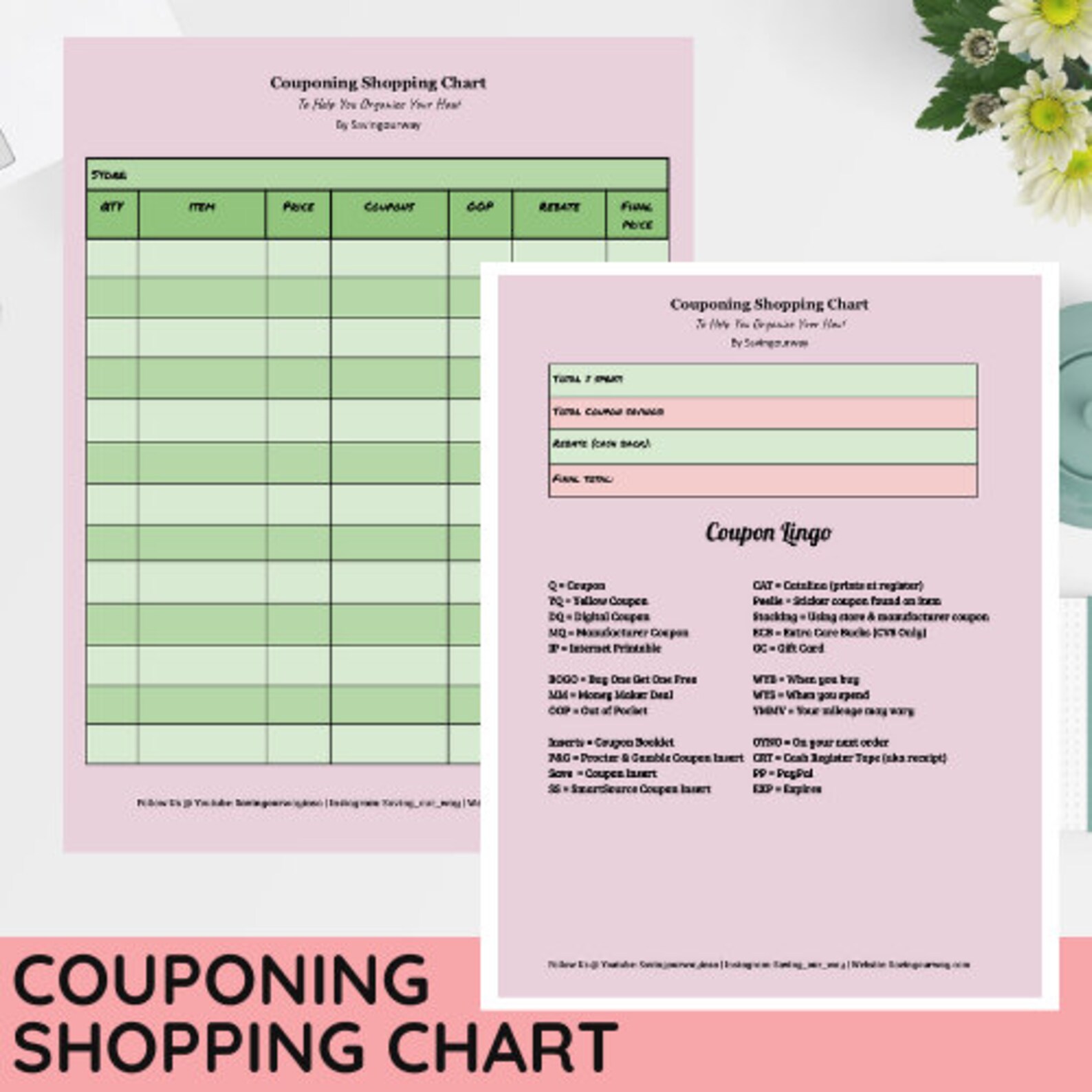 Couponing Shopping Chart & Grocery List - Etsy