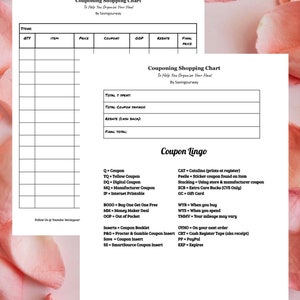 Couponing Shopping Chart & Grocery List - Etsy