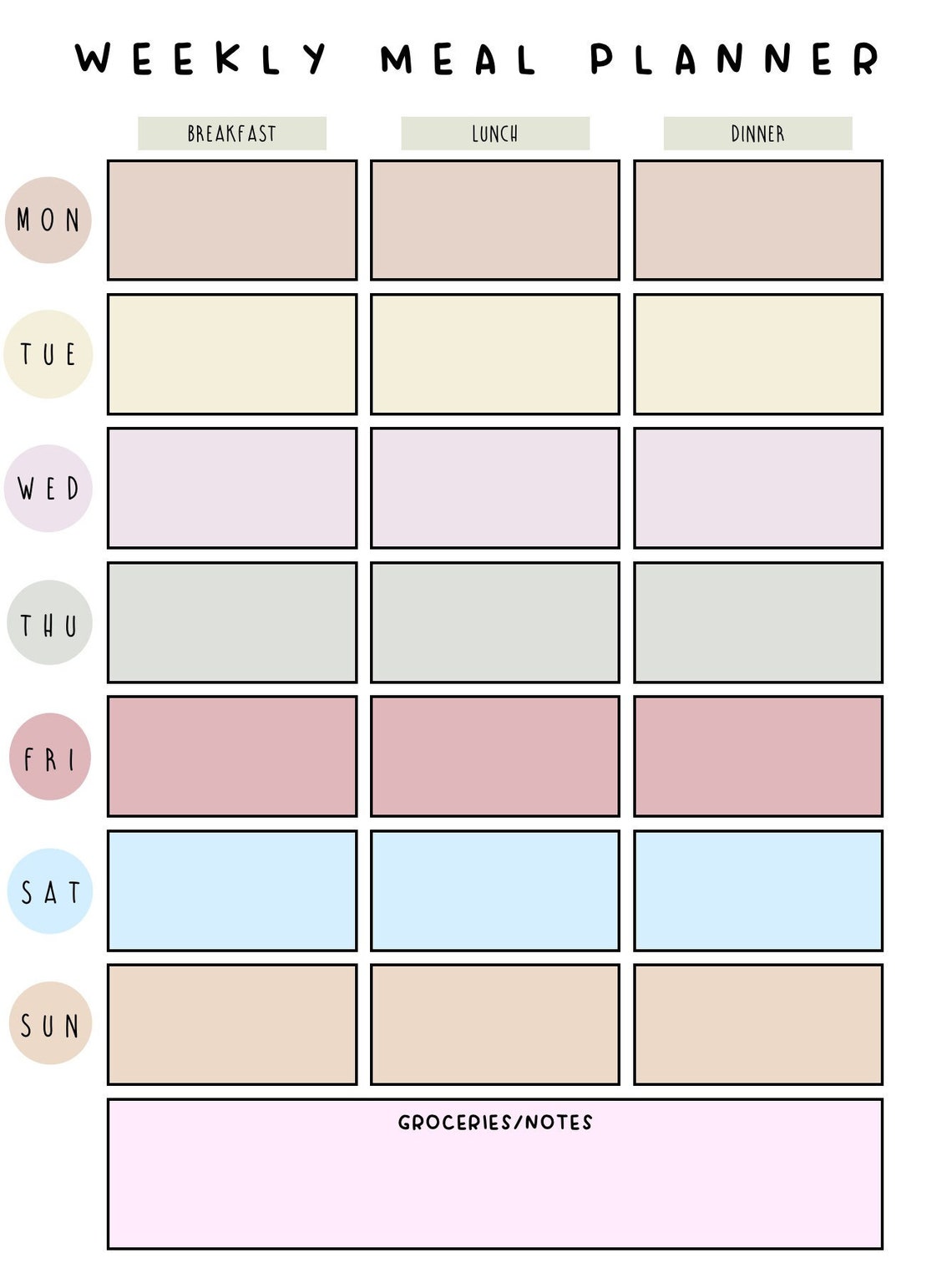 Weekly Meal Planner and Tracker | Printable PDF | Meal Planning ...