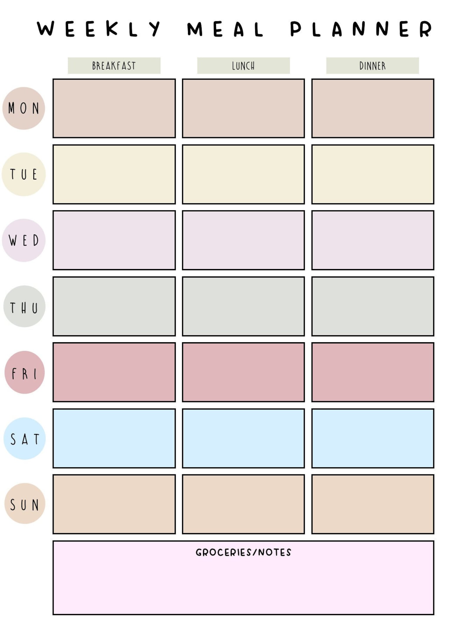 Weekly Meal Planner and Tracker | Printable PDF | Meal Planning ...