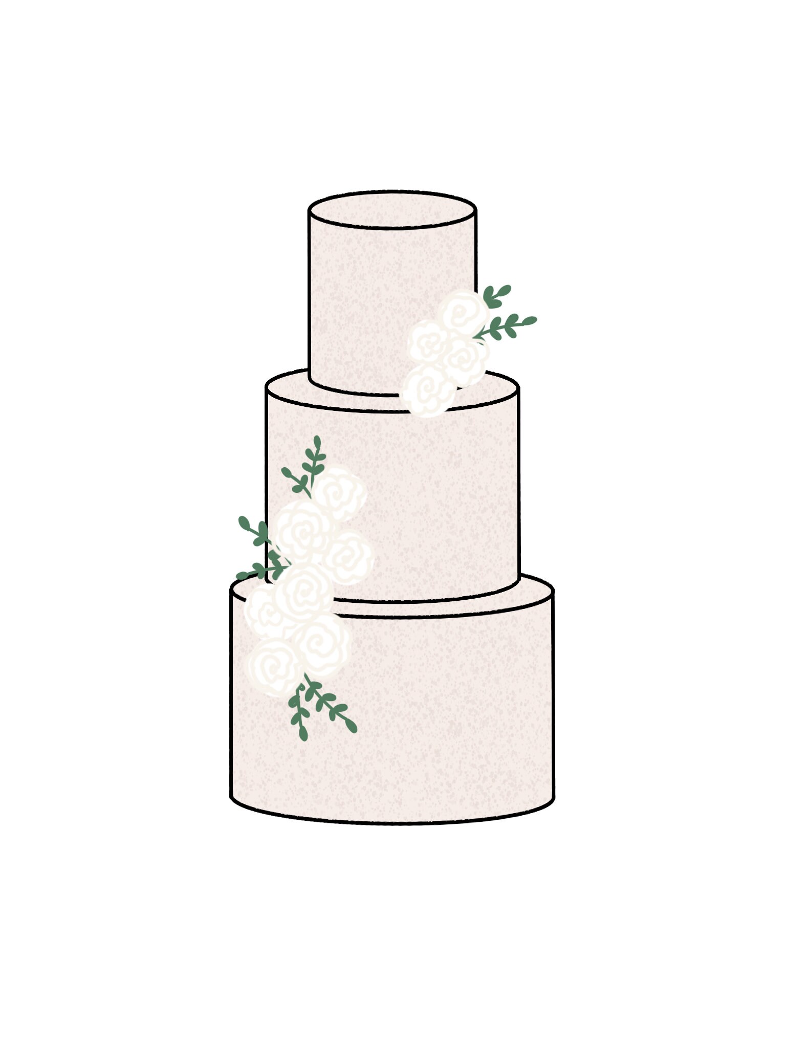 Simple Wedding Cake Sketches