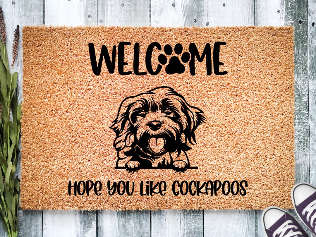 Cockapoo Doormat, Hope You Like Cockapoos Door Mat, Front Door Mat, Dog ...