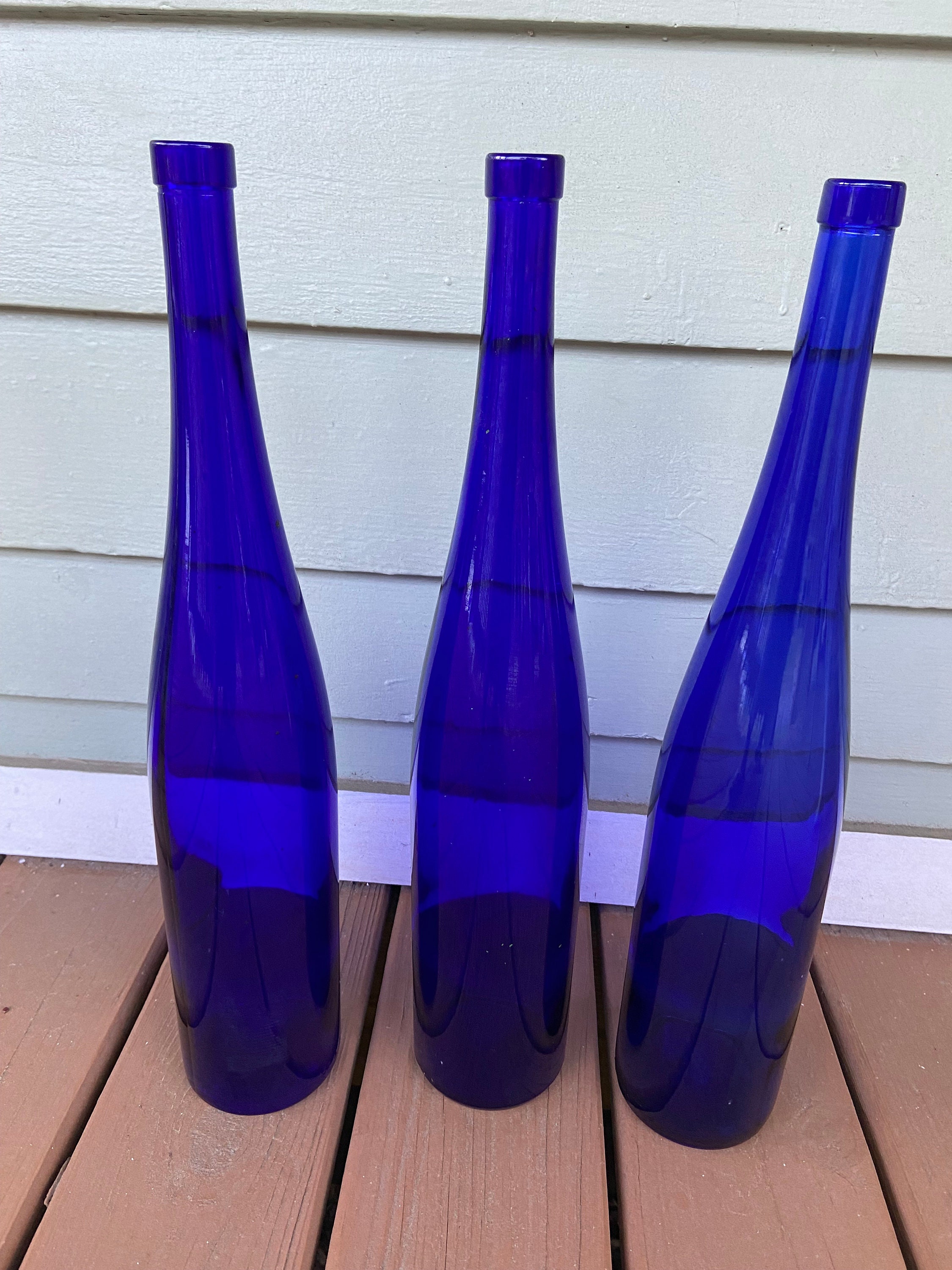 Blue Glass Wine Bottles