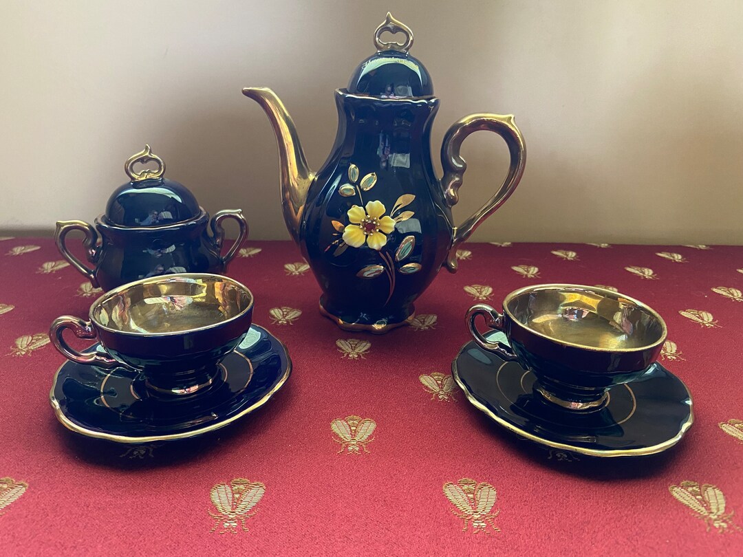 Vintage 22 Karat Gold Tea Set by Echt Kobalt - Etsy
