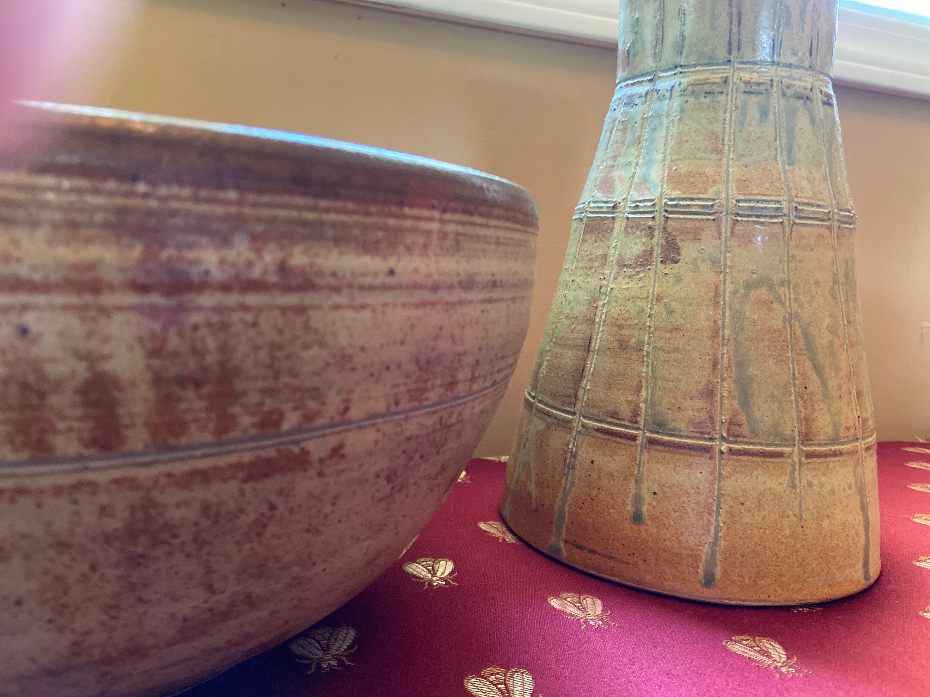 Follette Pottery Bowl and Matching Vase - Etsy