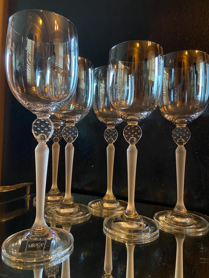 Mikasa Water Goblet/wine Glass, Moonlight Frost Crystal , Set of Six - Etsy