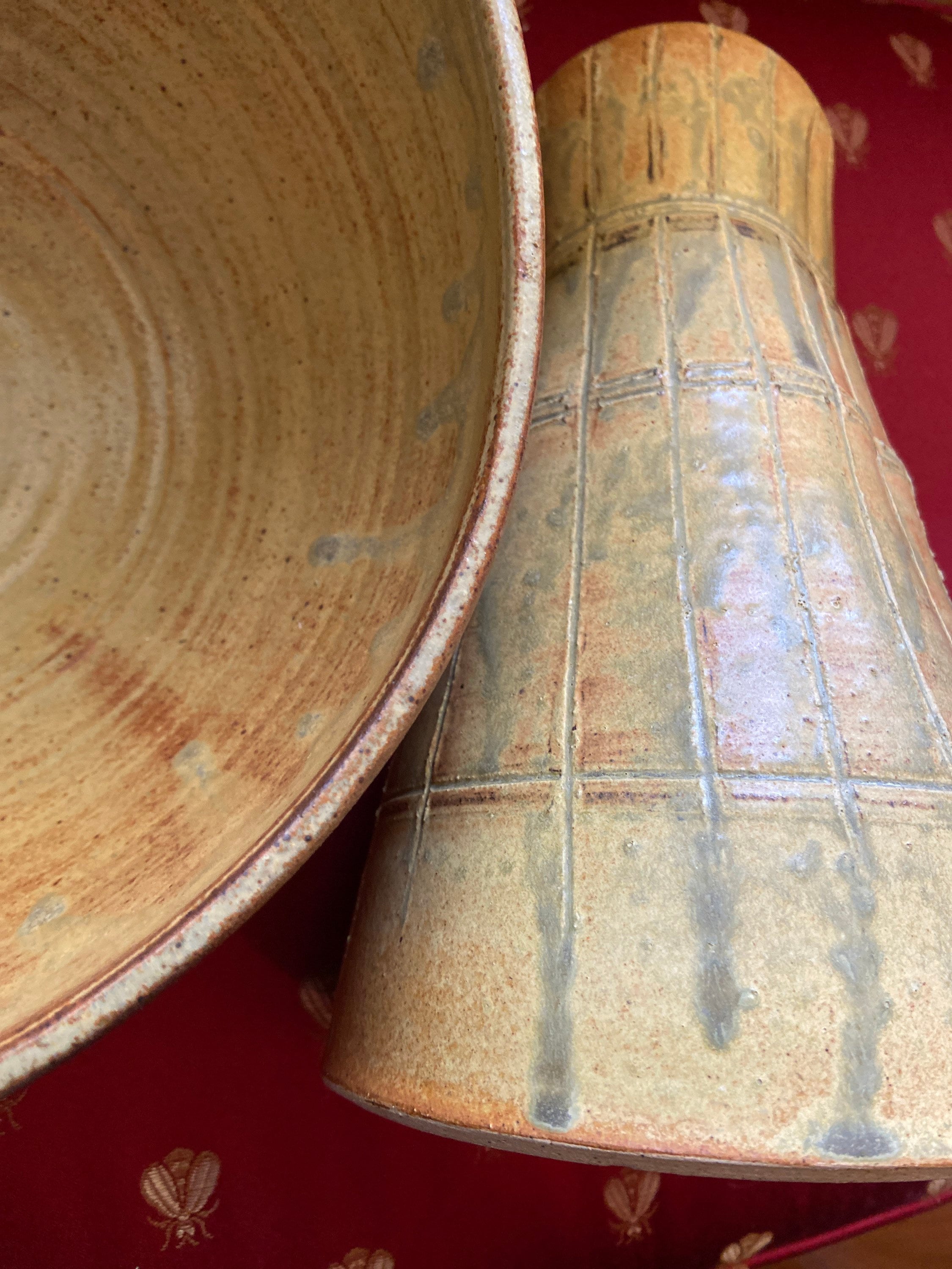 Follette Pottery Bowl and Matching Vase - Etsy