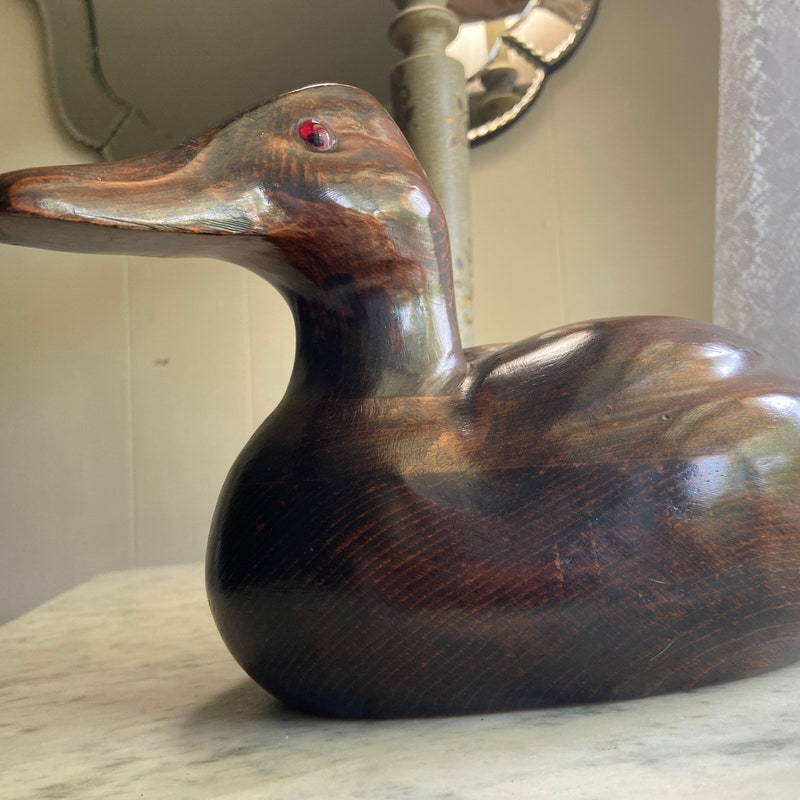 Carved Wood Duck - Etsy