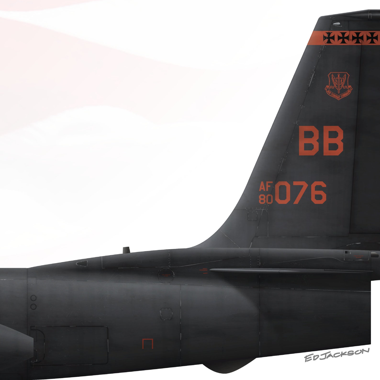 U-2S Dragon Lady 80-1076 1RS | Side View | Air Force USAF Fighter Jet ...