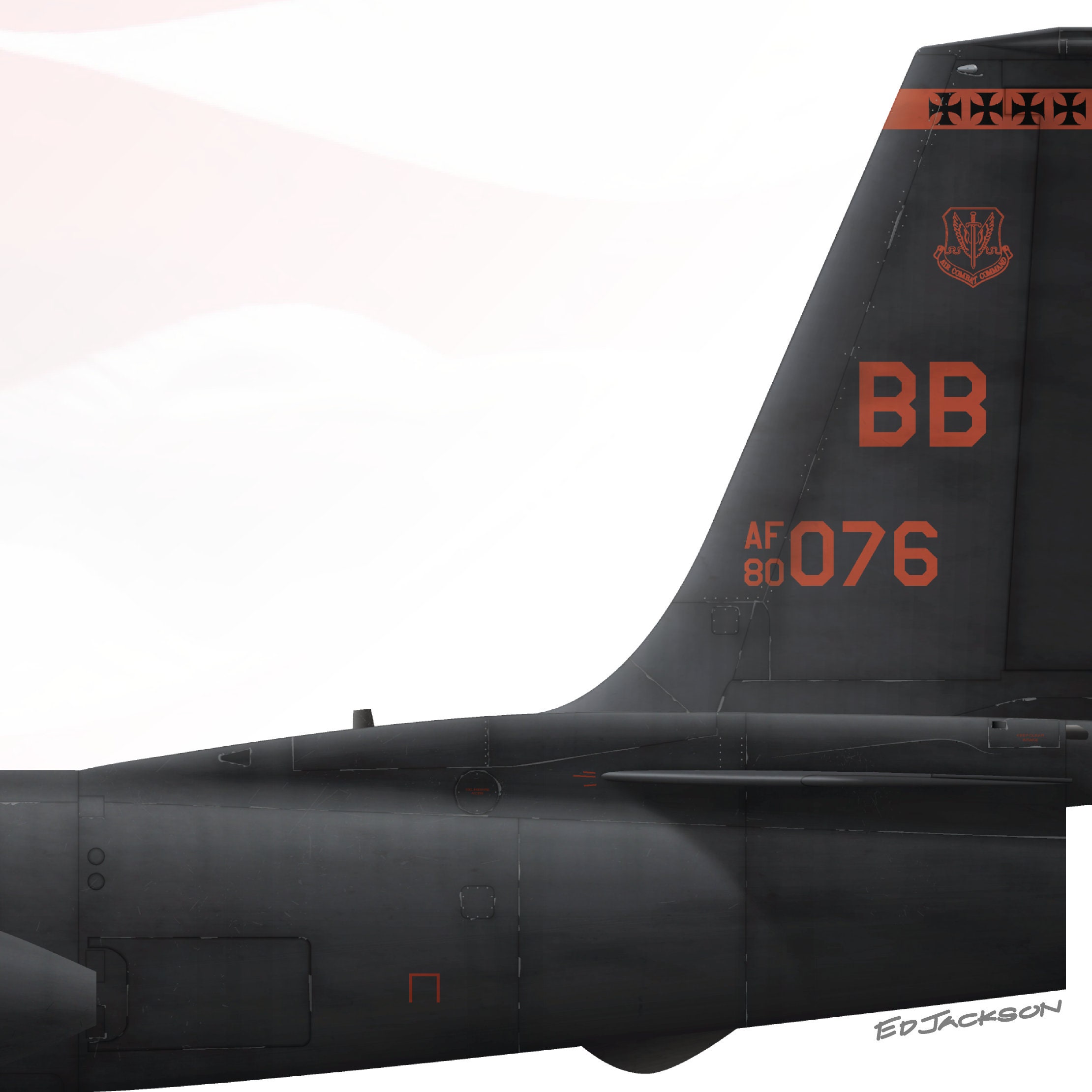 U-2S Dragon Lady 80-1076 1RS | Side View | Air Force USAF Fighter Jet ...