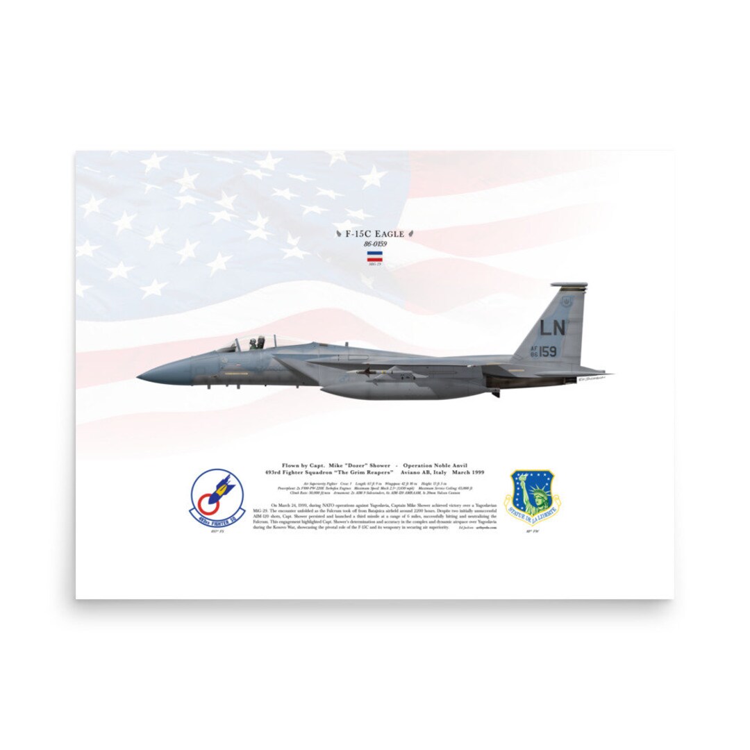 F-15C Eagle 86-0159 Noble Anvil Kosovo 493FS | Side View | Air Force ...