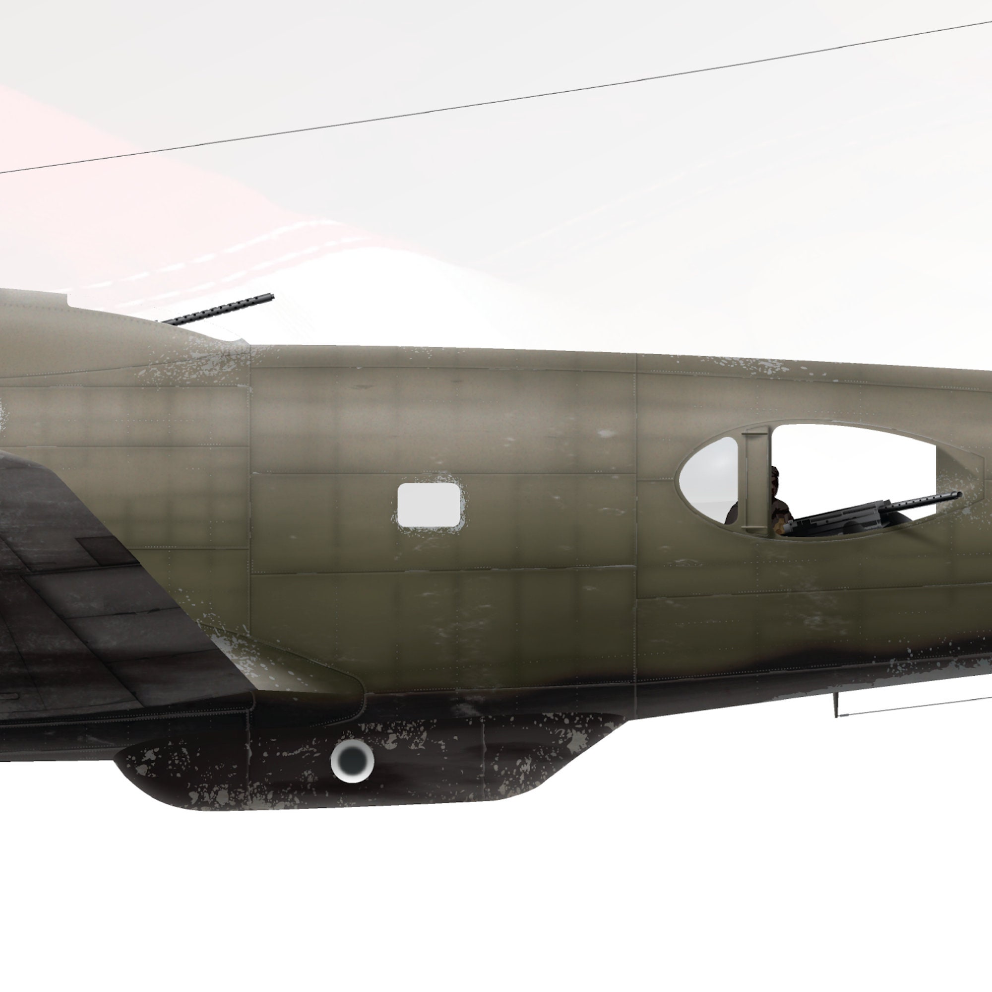 B-17D Flying Fortress the Swoose 40-3097 14BS Side View USAAF Bomber ...
