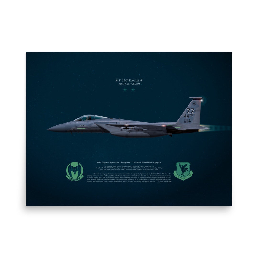 Nightmode F-15C Eagle 85-0114 44FS ZZ Kadena | Side View | Air Force ...