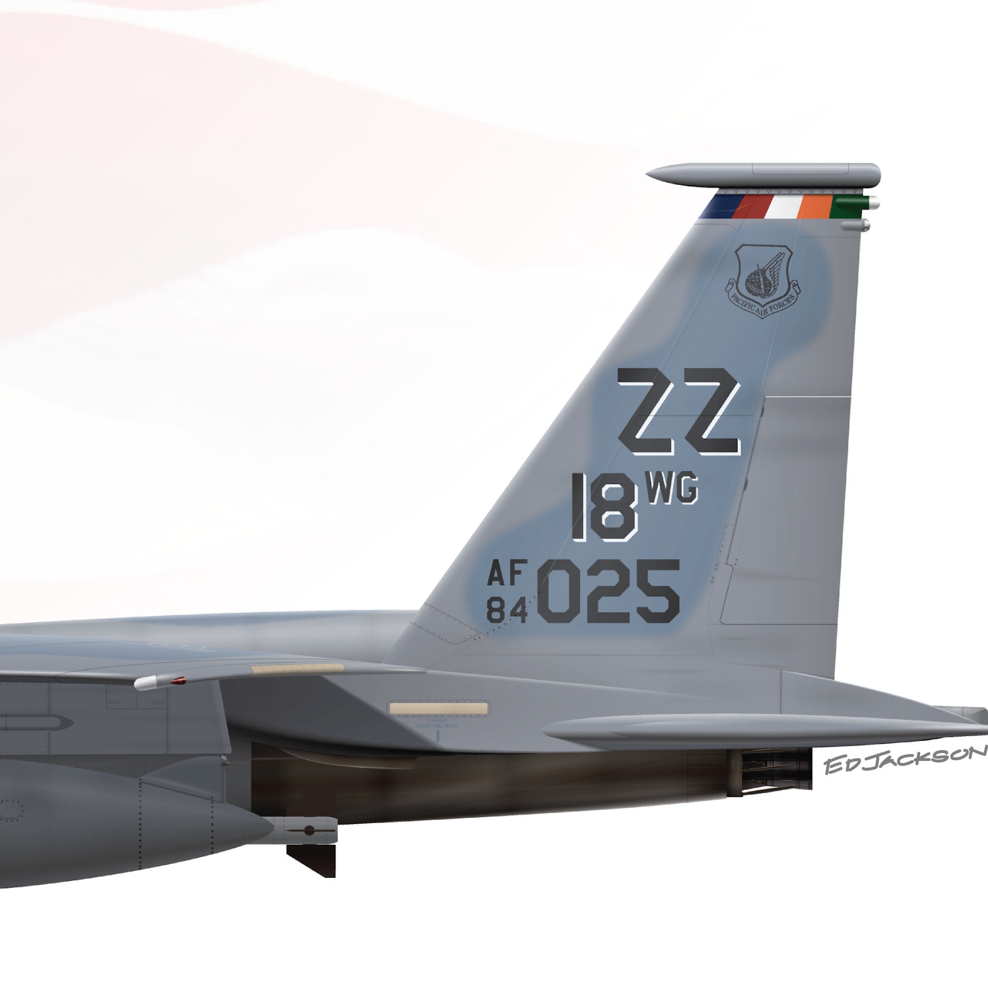 F-15C Eagle 84-0025 44FS ZZ Kadena | Side View | Air Force USAF Fighter ...