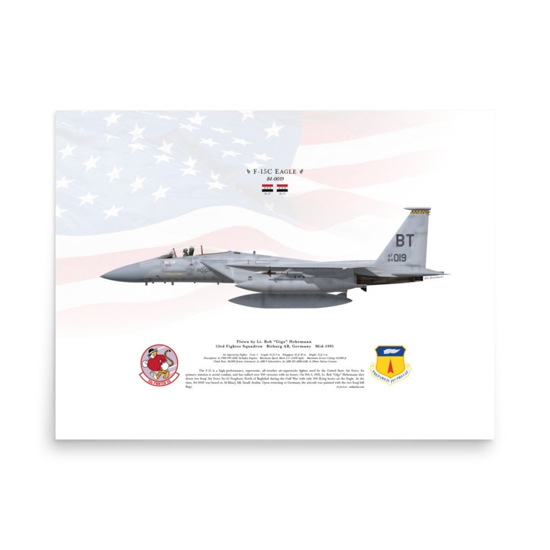 F-15C Eagle 84-0019 53FS BT Bitburg | Side View | Air Force USAF ...