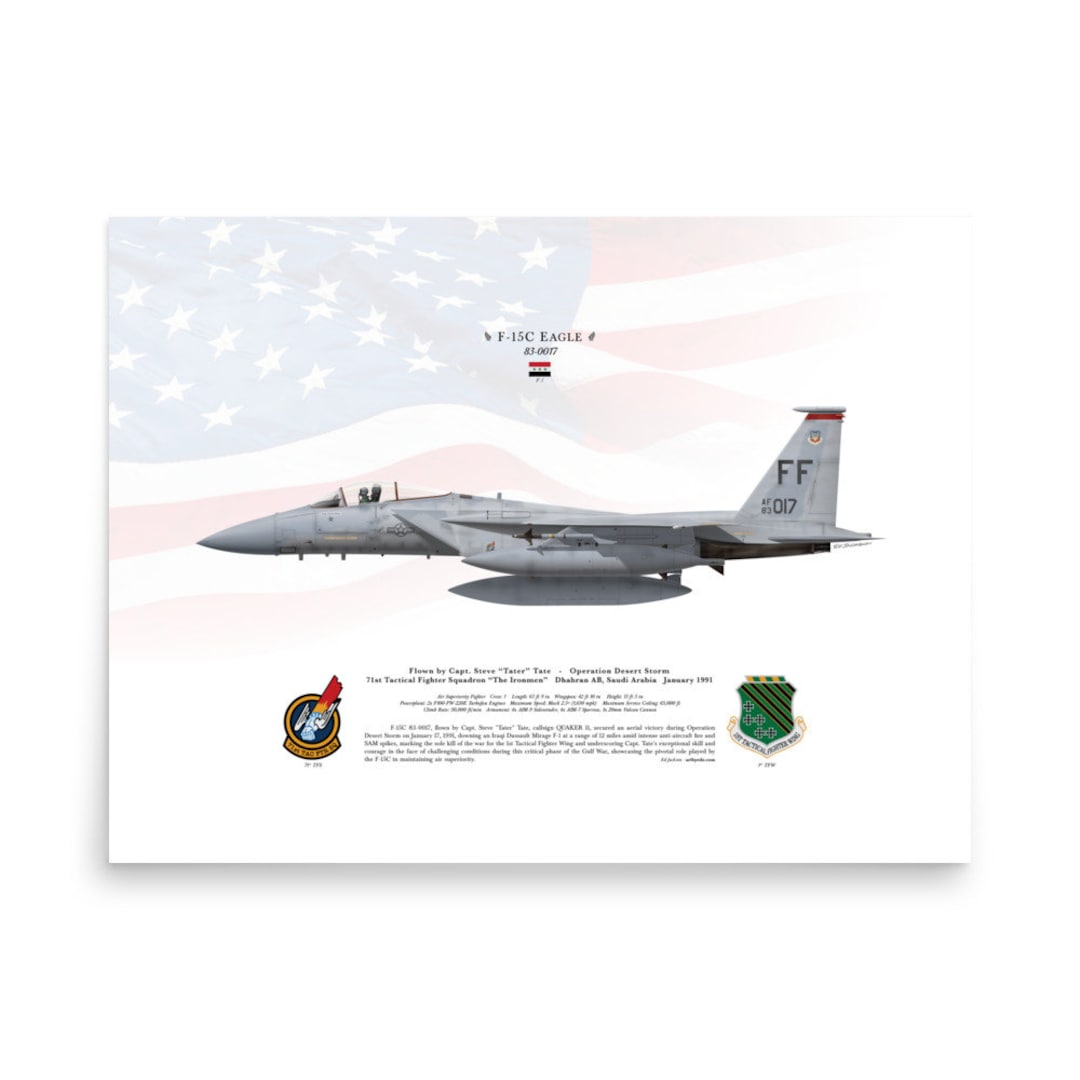 F-15C Eagle 83-0017 Desert Storm 71TFS | Side View | Air Force USAF ...