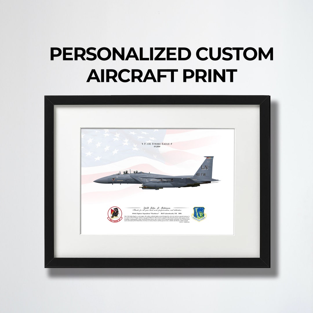 Custom Personalized Military Aircraft Poster Print | Side View ...