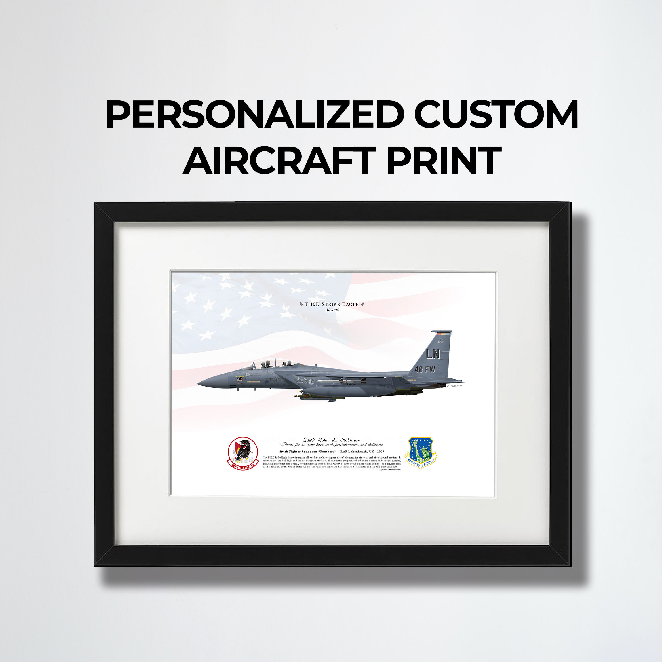 Custom Personalized Military Aircraft Poster Print | Side View ...