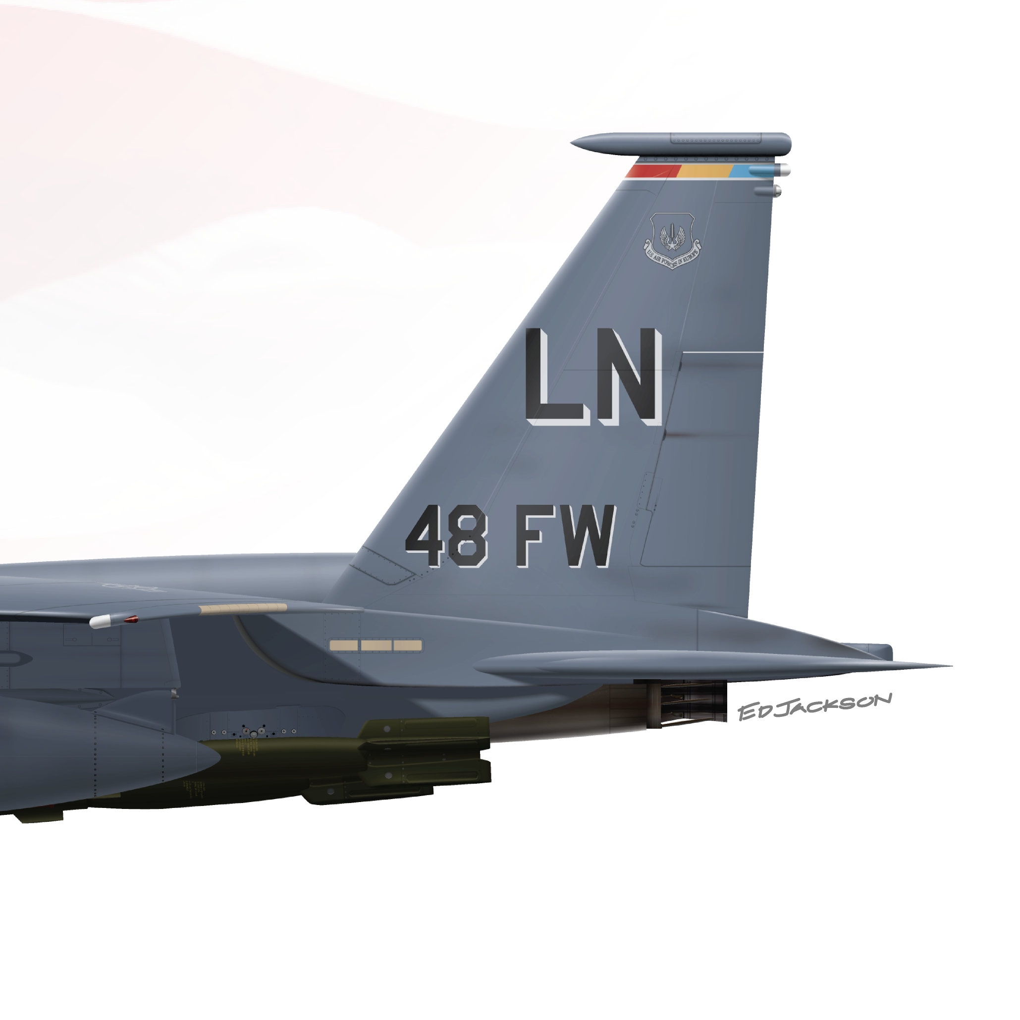 F-15E Strike Eagle 01-2004 494FS LN Lakenheath Side View Air Force USAF ...