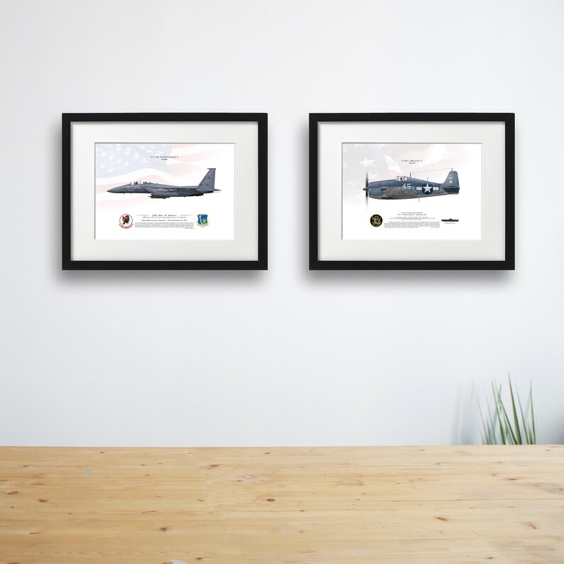 Custom Personalized Military Aircraft Poster Print | Side View ...