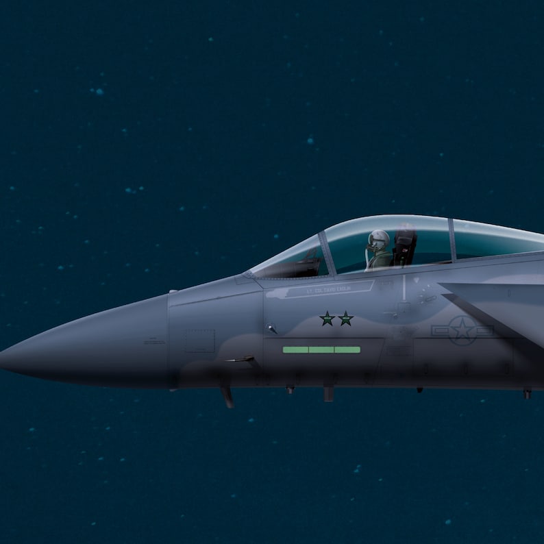 Nightmode F-15C Eagle 85-0114 44FS ZZ Kadena Side View Air Force USAF ...