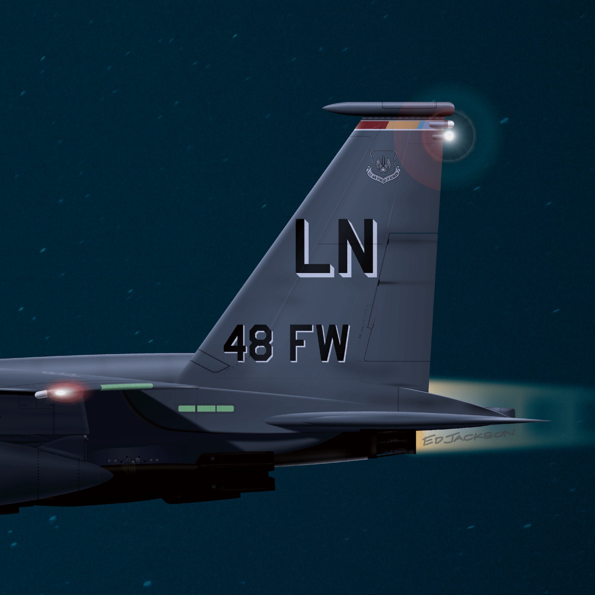 Nightmode F-15E Strike Eagle 01-2004 494FS LN Lakenheath | Side View ...