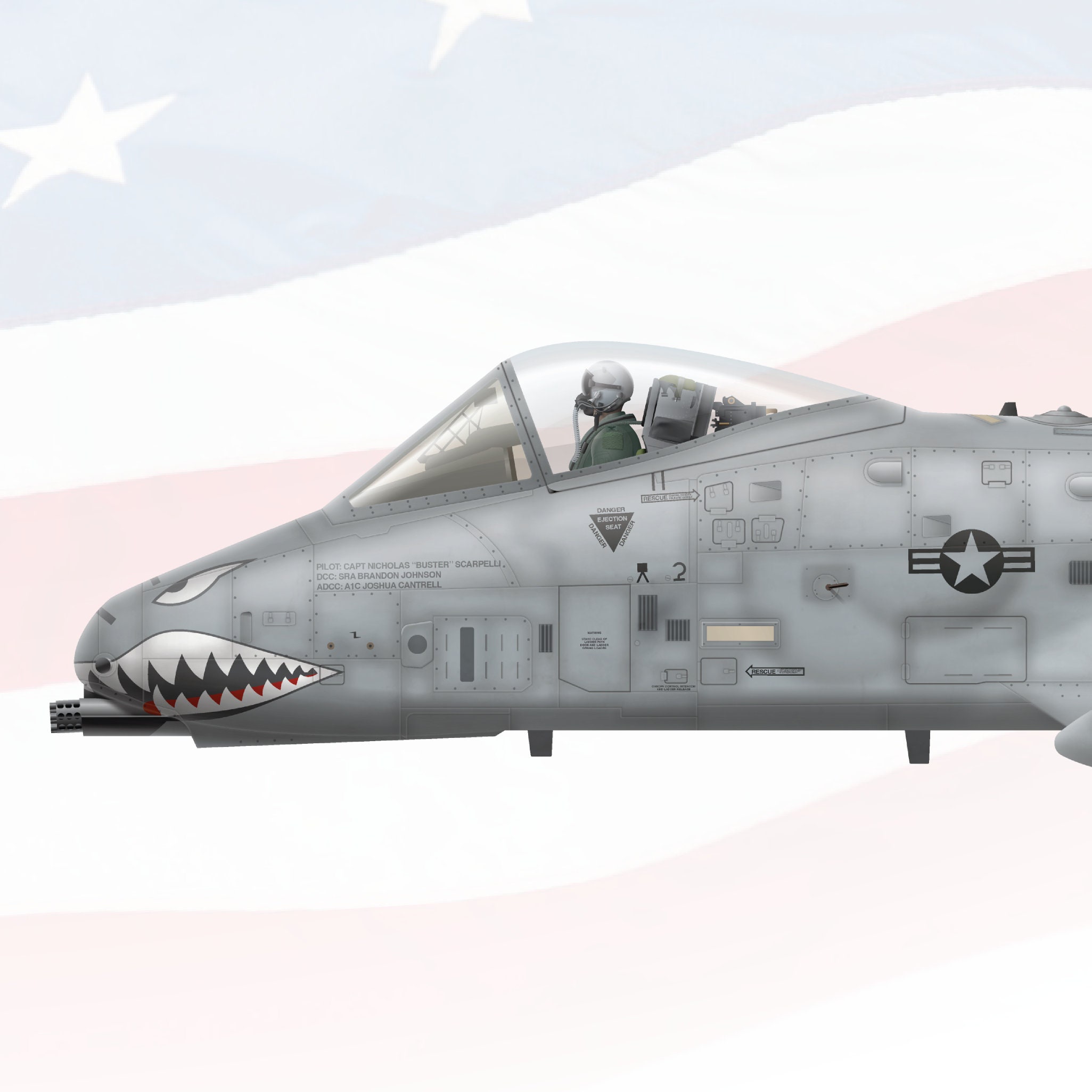 A-10C Thunderbolt II 78-0616 74FS FT Moody | Side View | Air Force USAF ...