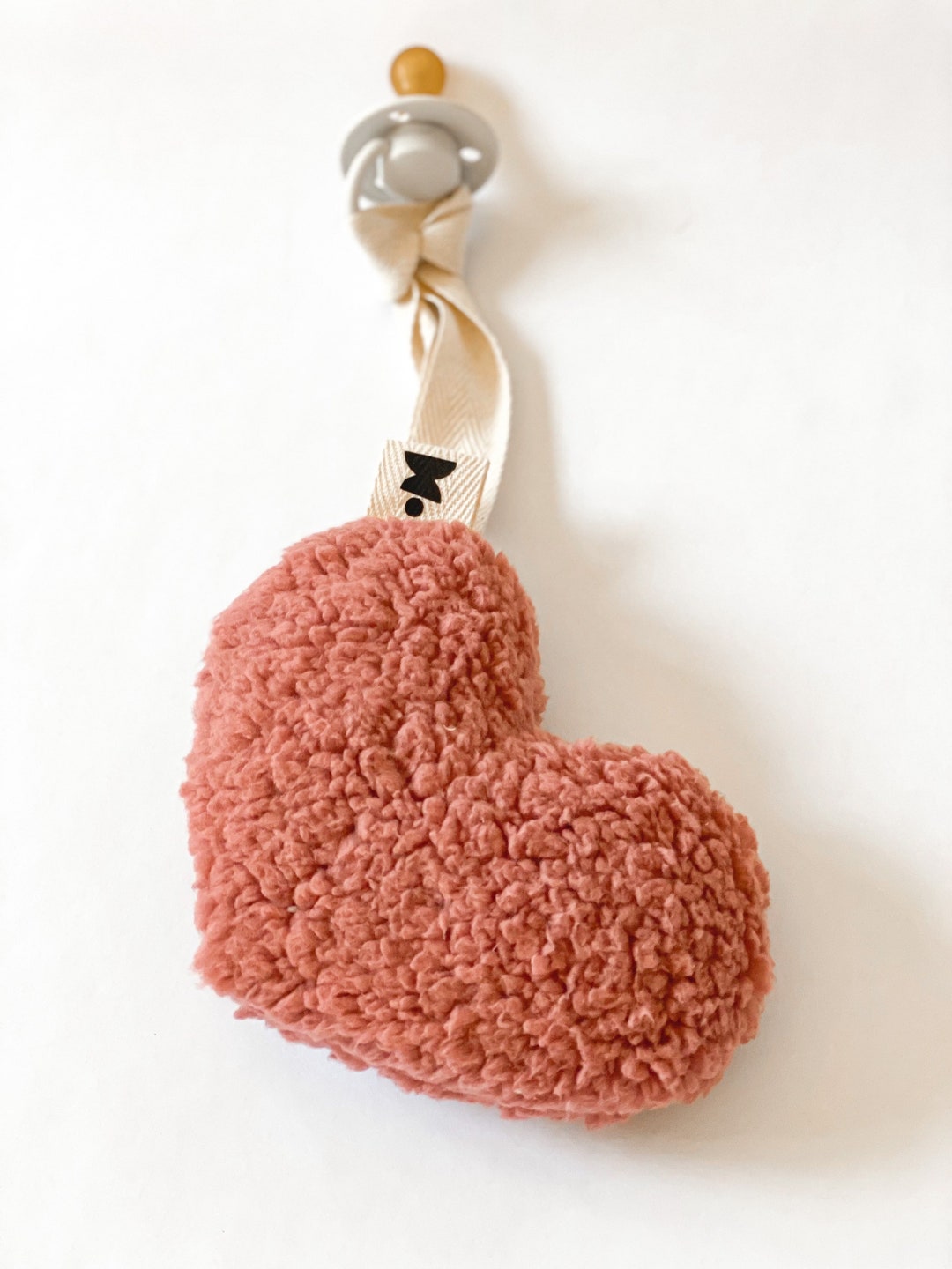 Heart Pacifier Teddy, Pacifier Holder, Binky Clip, Paci Clip - Etsy